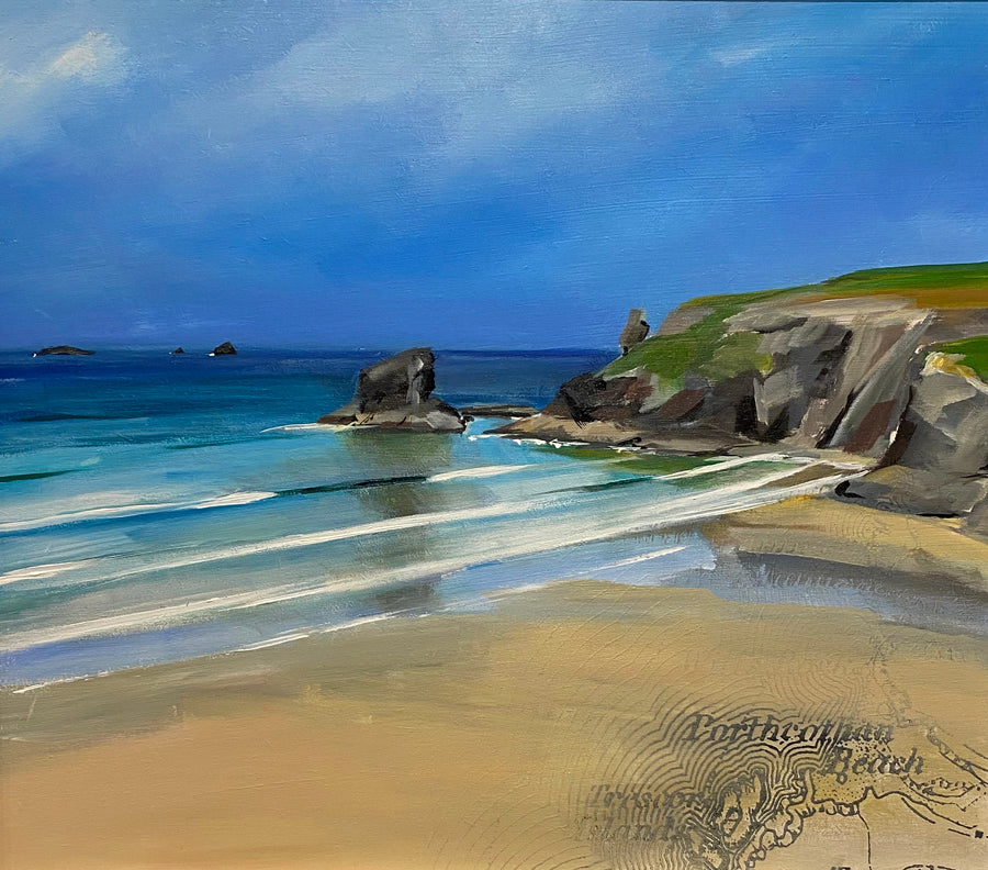 "Porthcothan Low Tide" - Original Painting – Toby Ray Fine Art