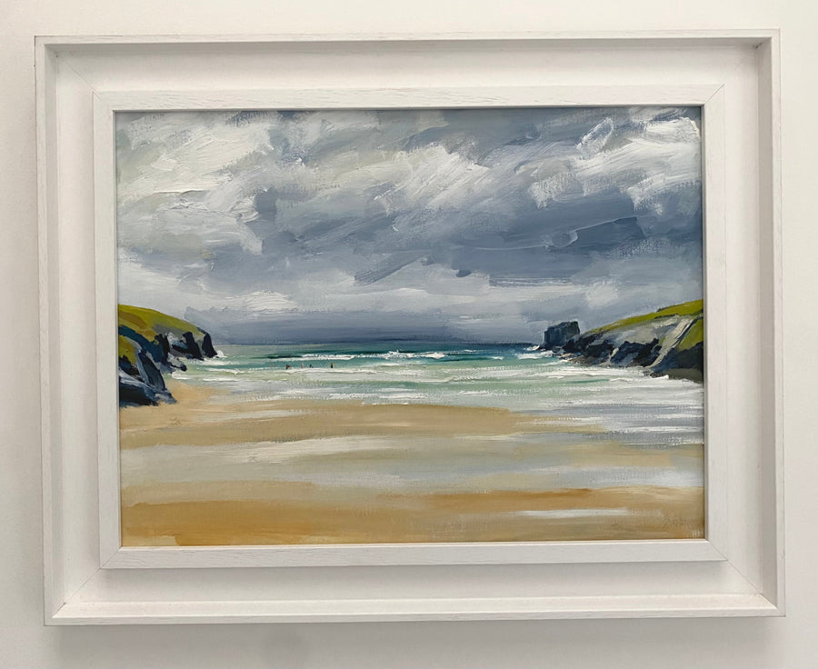 "Proper Cornish Summer Weather at Porthcothan" - Original Painting ...
