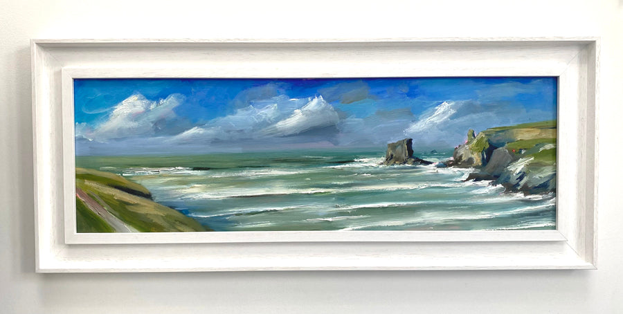 "On the cliff path at Porthcothan" - Original Painting – Toby Ray Fine Art