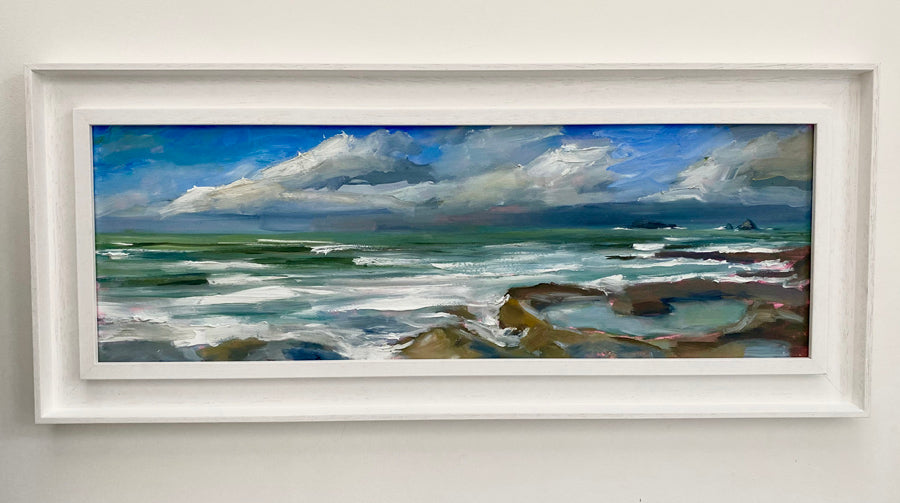 "Above the Sea Pool at Treyarnon" - Original Painting – Toby Ray Fine Art