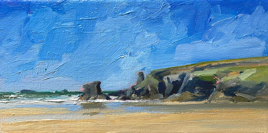 "Low Tide Porthcothan" - Original Painting – Toby Ray Fine Art