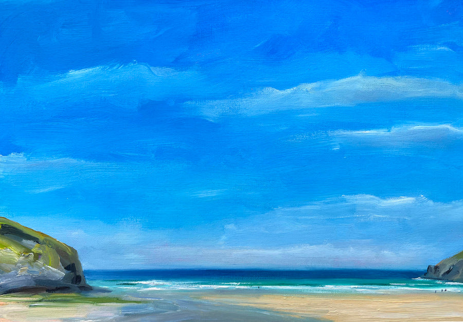 'Mid to high tide, Mawgan Porth' Fine art print – Toby Ray Fine Art