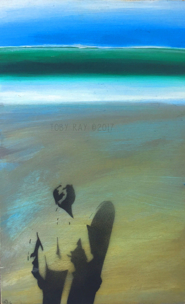 Original Mixed Media - "Dude" by Surf Artist Toby Ray – Toby Ray Fine Art