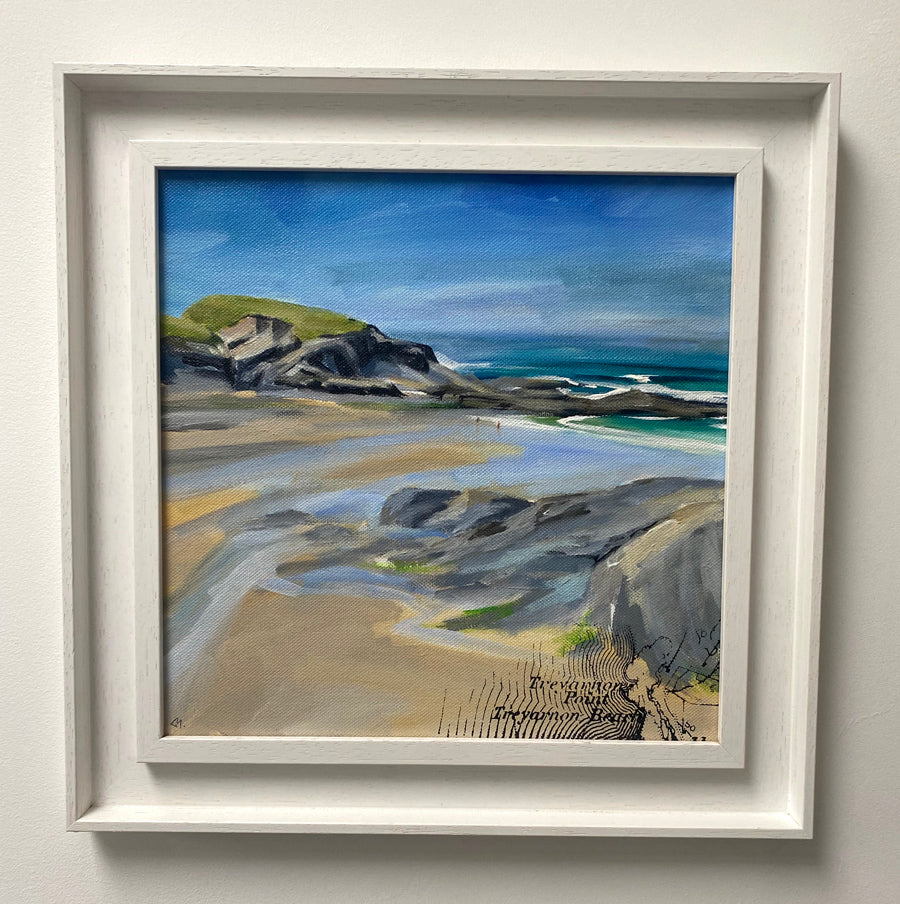 'Couple on the beach at Treyarnon' - Original Oil Painting-Toby Ray ...