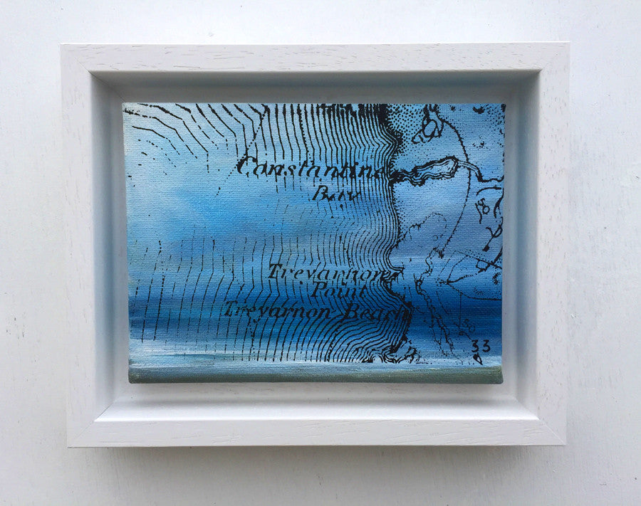 Original Map Painting - "A Piece of Coast" by Surf Artist Toby Ray ...