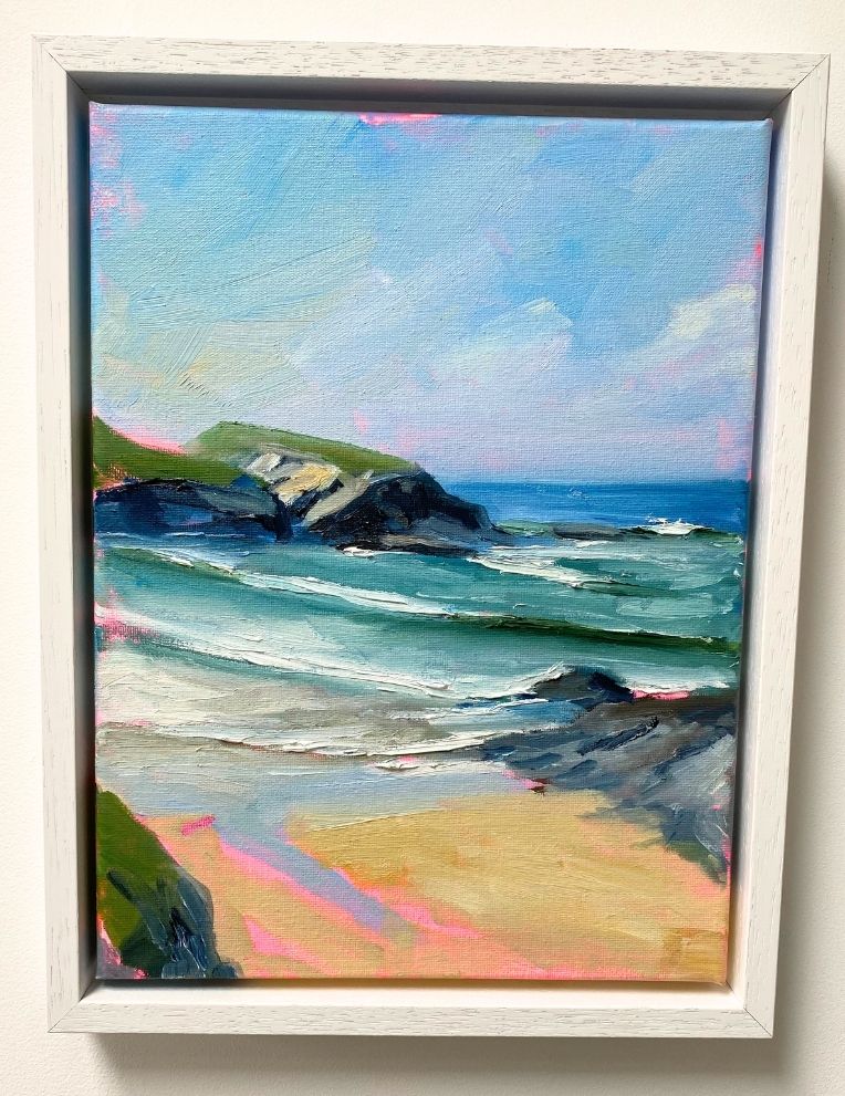 "Moody Treyarnon Bay" - Original Oil Painting – Toby Ray Fine Art